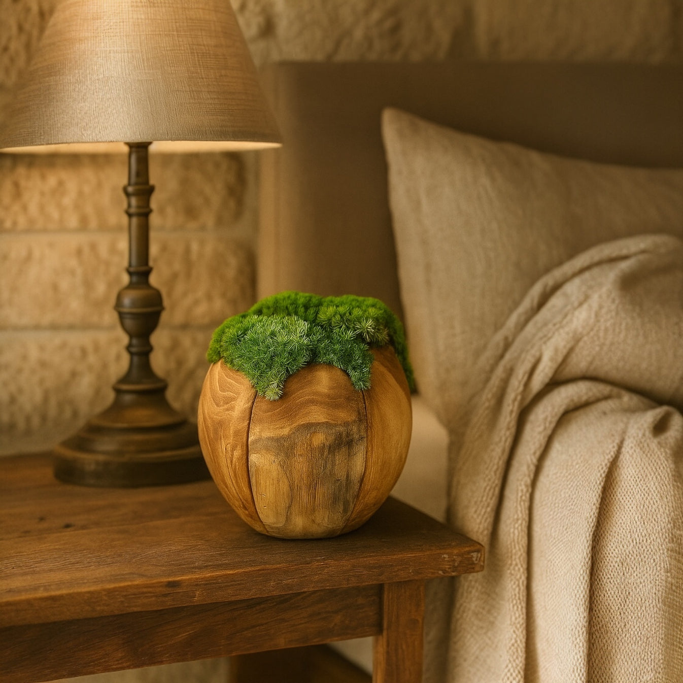 Mossed Teak Sphere – RootsofEarthCo